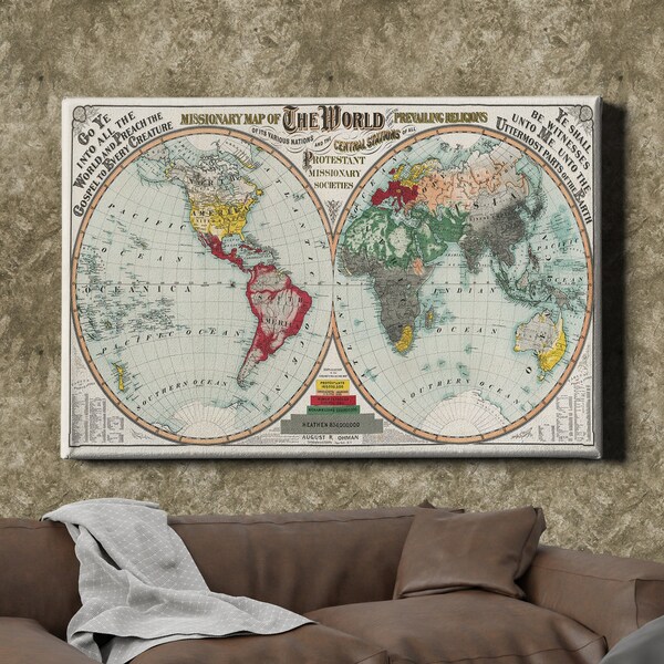 World Map for Missionary Poster - Etsy