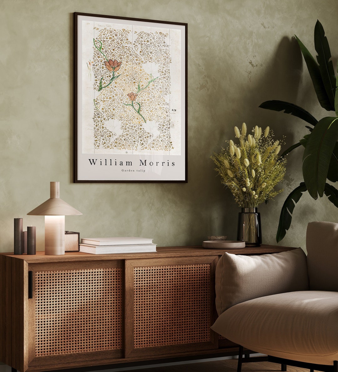 William Morris Garden Tulip Pattern Print, William Morris Exhibition ...