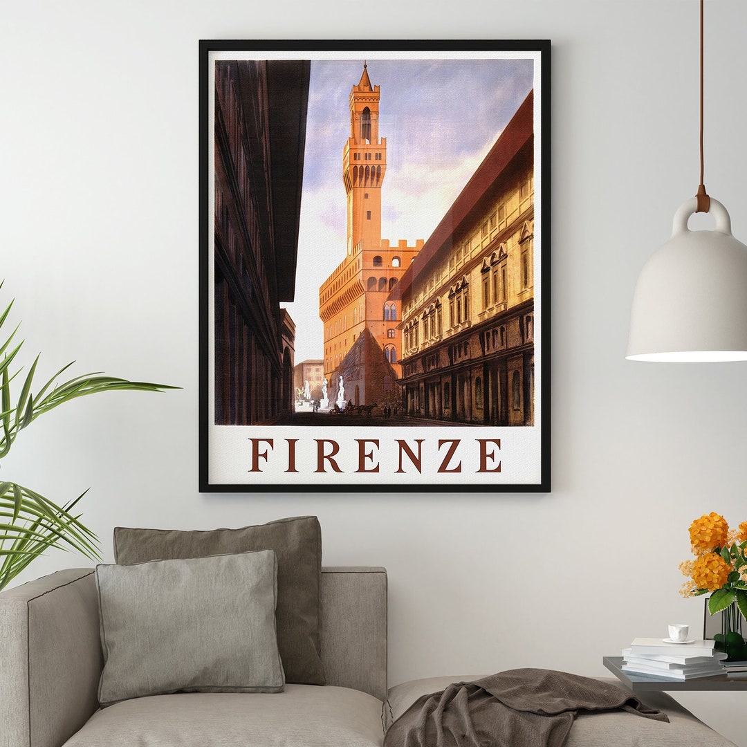 Florence Italy Travel Poster Vintage Firenze Italy Travel Poster or ...