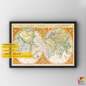 Map of the Word 1637 Orbis Terrae Compendiosa Descriptio Old - Etsy