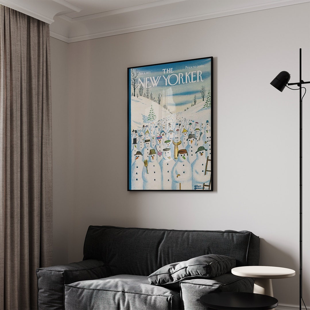 The New Yorker Snowman Magazine Cover, the New Yorker Christmas Print ...