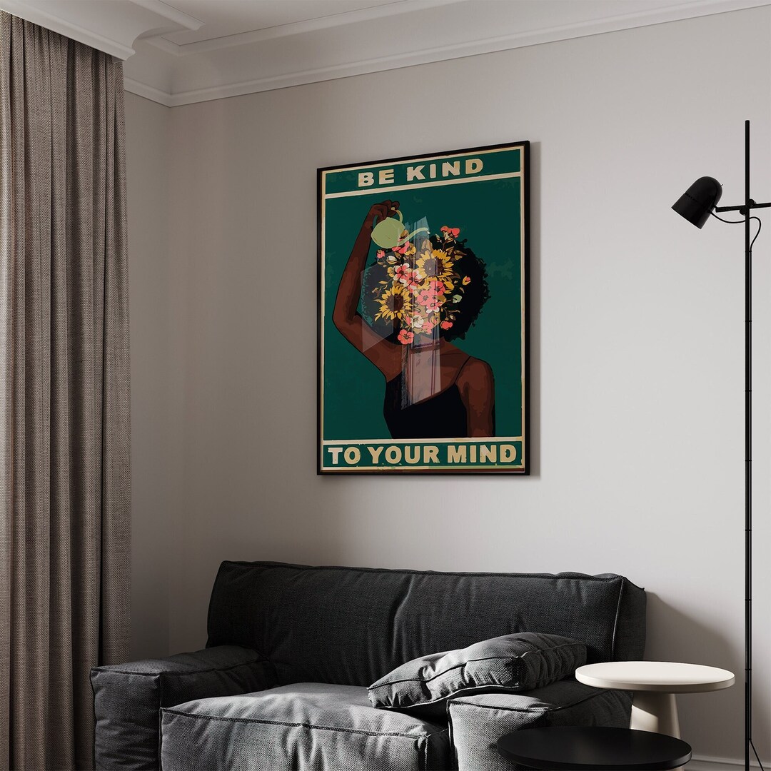 Be Kind to Your Mind Vintage Poster, Vintage Wall Art, Retro Poster ...