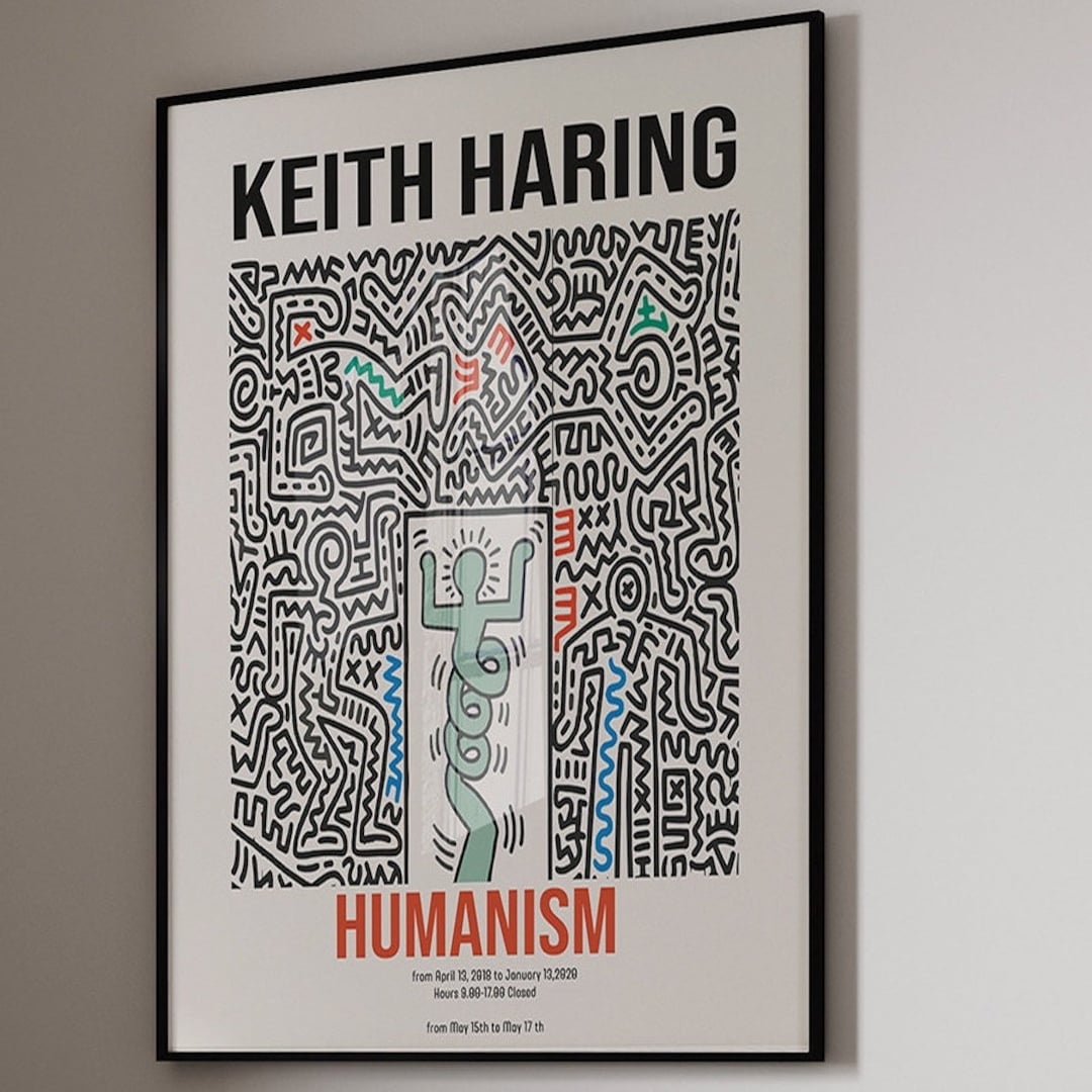 Keith Haring Humanism Poster Print, Haring Exhibition Poster, Pop Art ...