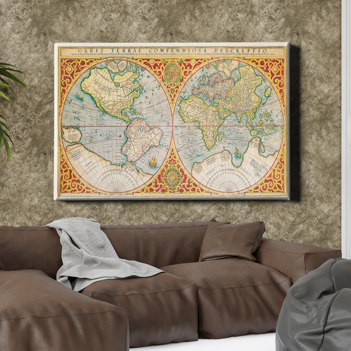 Map of the Word 1637 Orbis Terrae Compendiosa Descriptio Old - Etsy