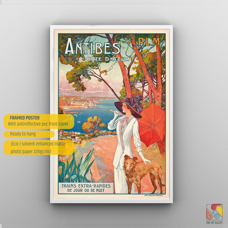 Antibes Vintage Travel Poster / Vintage French Poster Art - Etsy