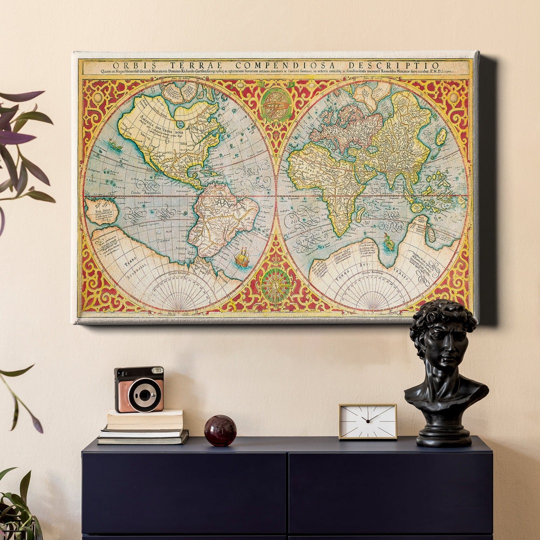 Map of the Word 1637 Orbis Terrae Compendiosa Descriptio Old - Etsy