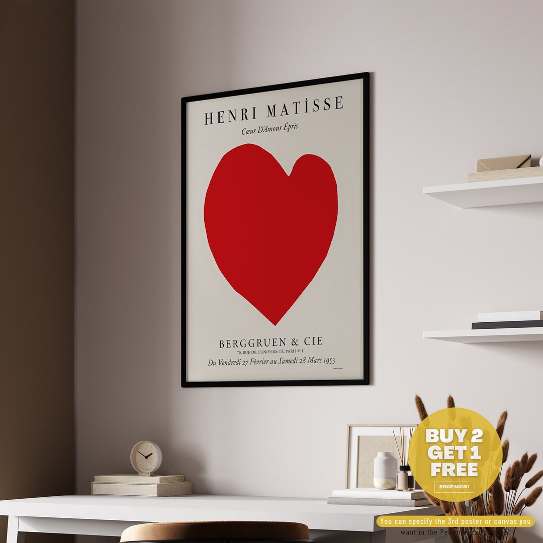 Henri Matisse Heart Exhibition Poster, Matisse Heart Poster, Matisse ...
