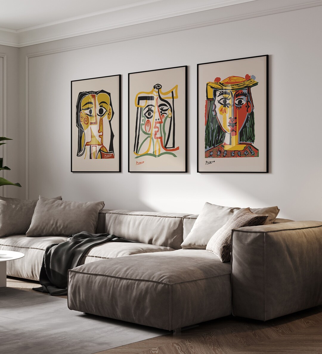 Abstract Vintage Picasso Wall Art Set of 3, Aesthetic Wall Art Set ...