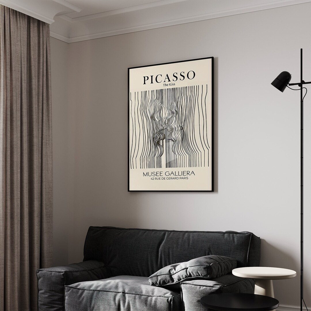 Pablo Picasso the Kiss Poster Print, Picasso Abstract Line Art Print ...
