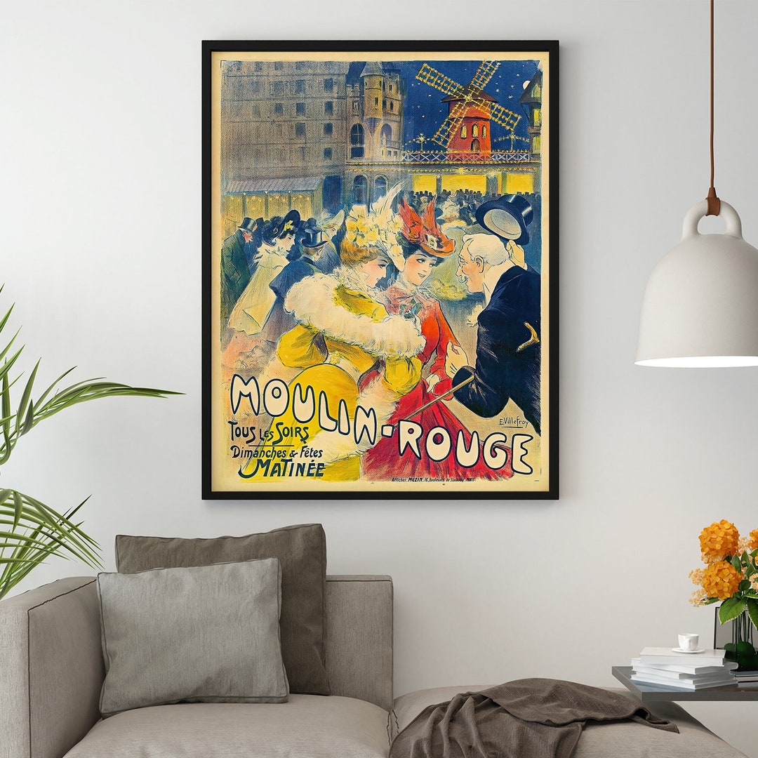 Moulin Rouge Paris Vintage Poster, Moulin Rouge Poster, Poster Art ...