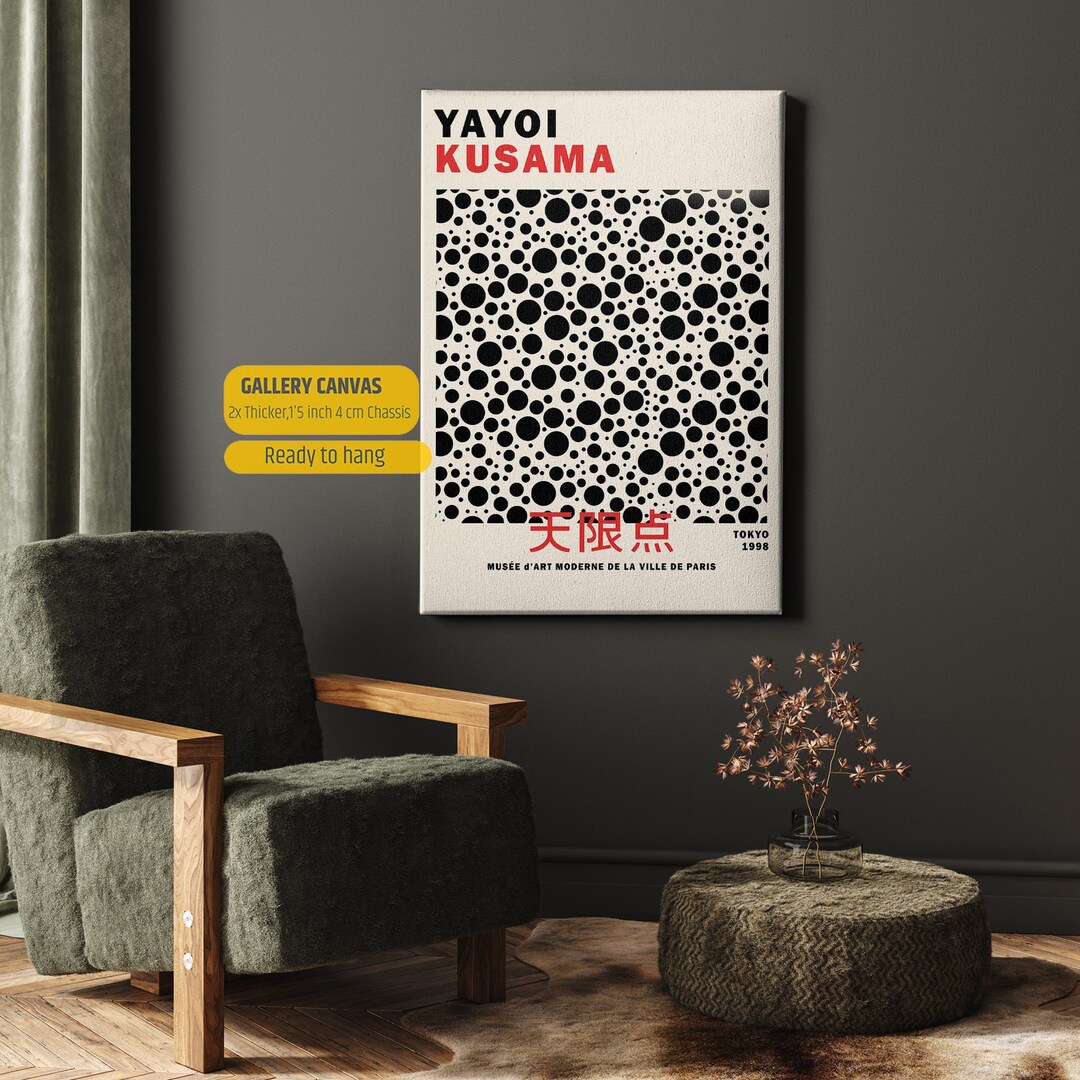 Yayoi Kusama Abstract Black Infinity Dots Print, Yayoi Kusama Print ...