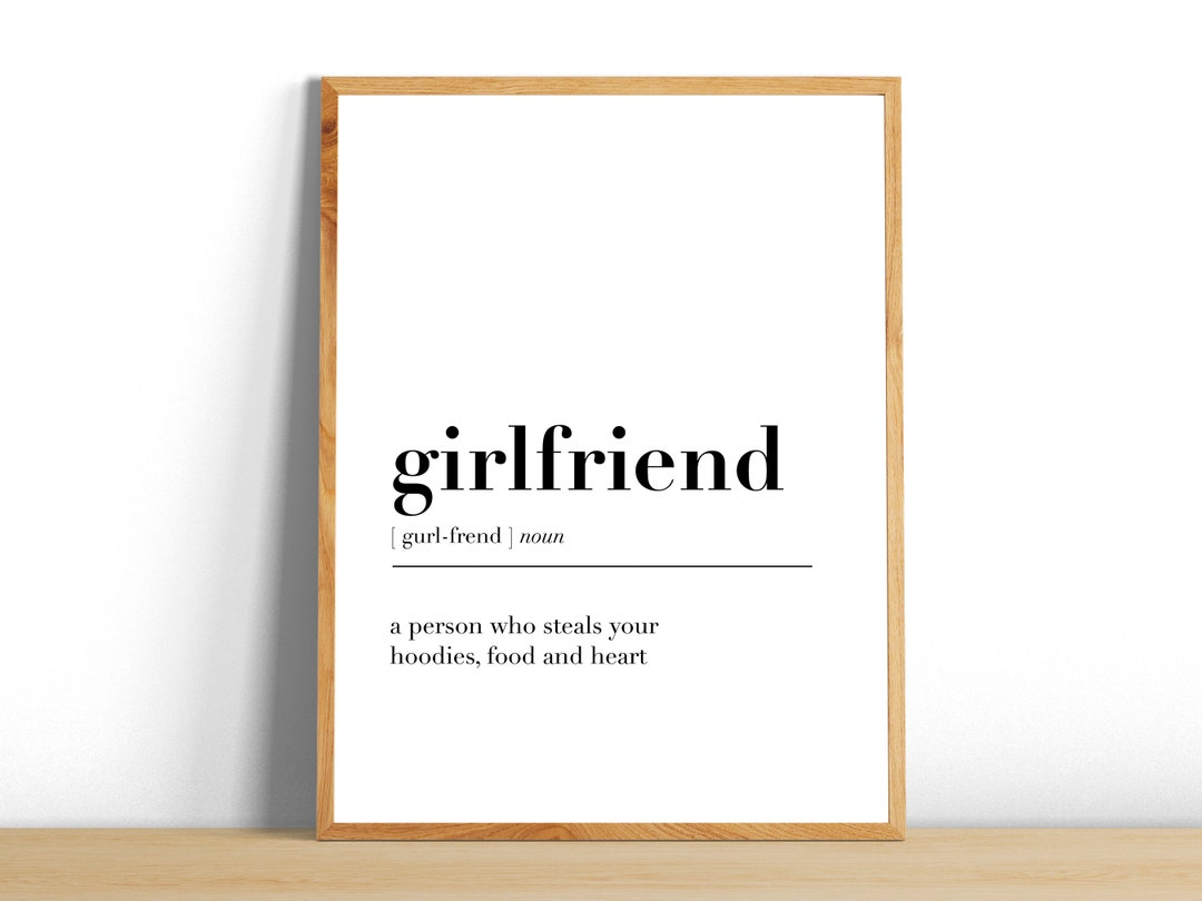Girlfriend Definition Print Wall Art Minimalist - Etsy