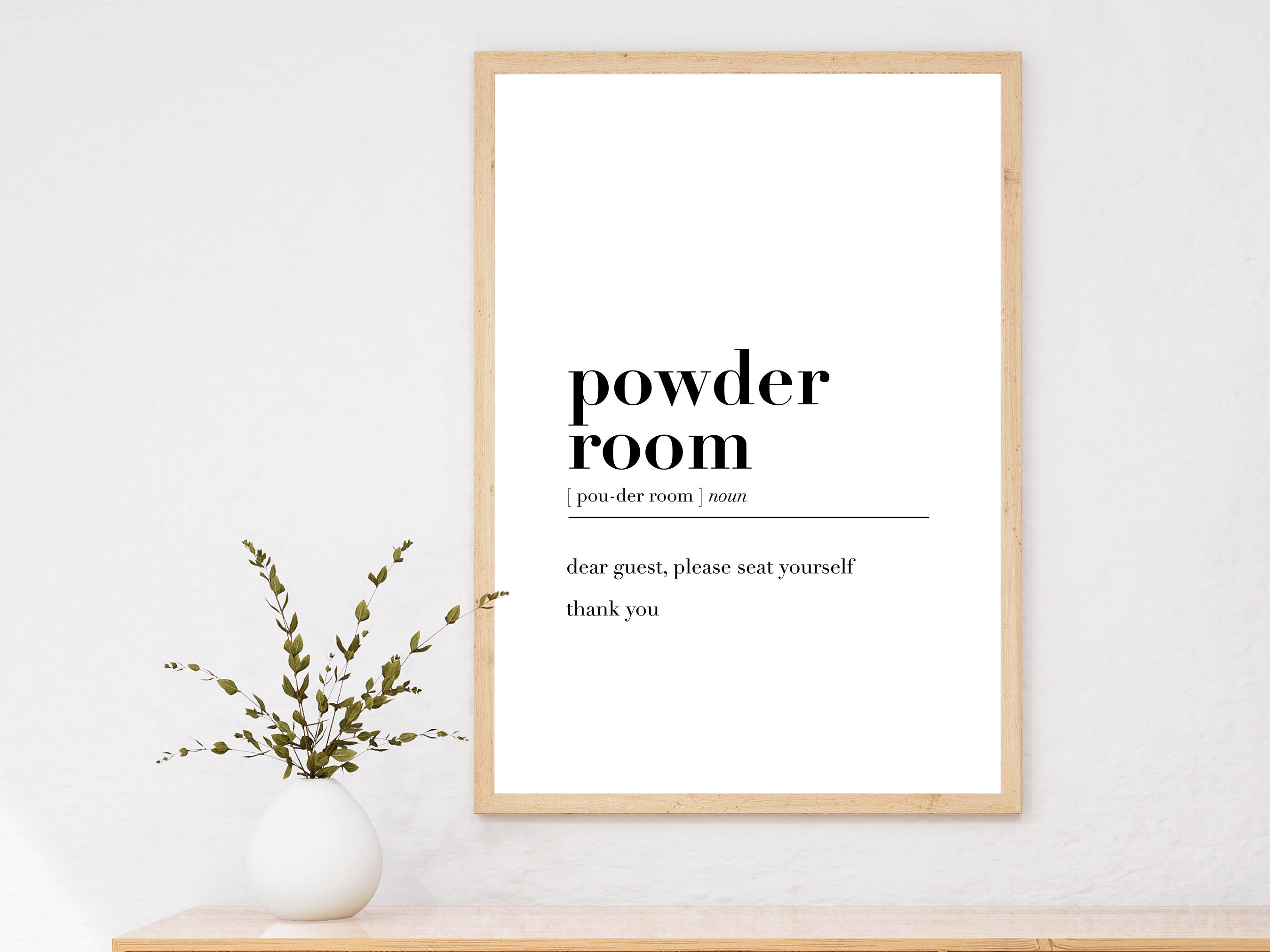 Powder Room Definition Print Printable Bathroom Sign Funny Bathroom Art ...