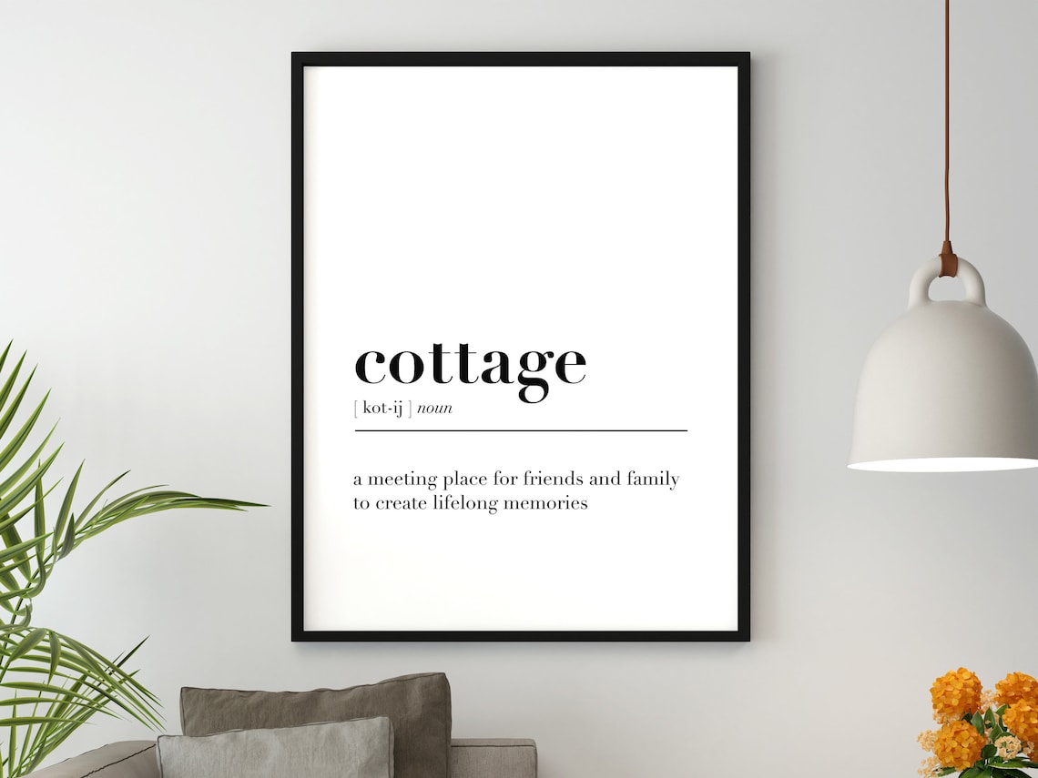 Cottage Definition Print Wall Art Minimalist Printable Wall Art Cottage ...