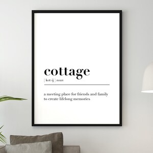Cottage Definition Print Wall Art Minimalist Printable Wall Art Cottage ...