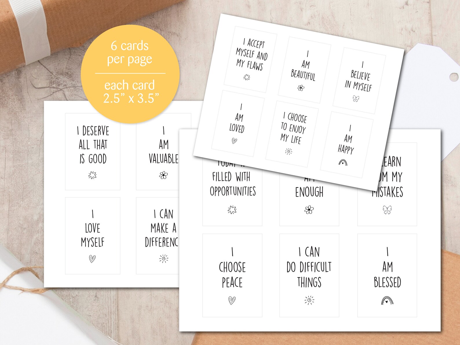 Printable Positive Affirmation Cards, Vision Board Printables, Daily ...