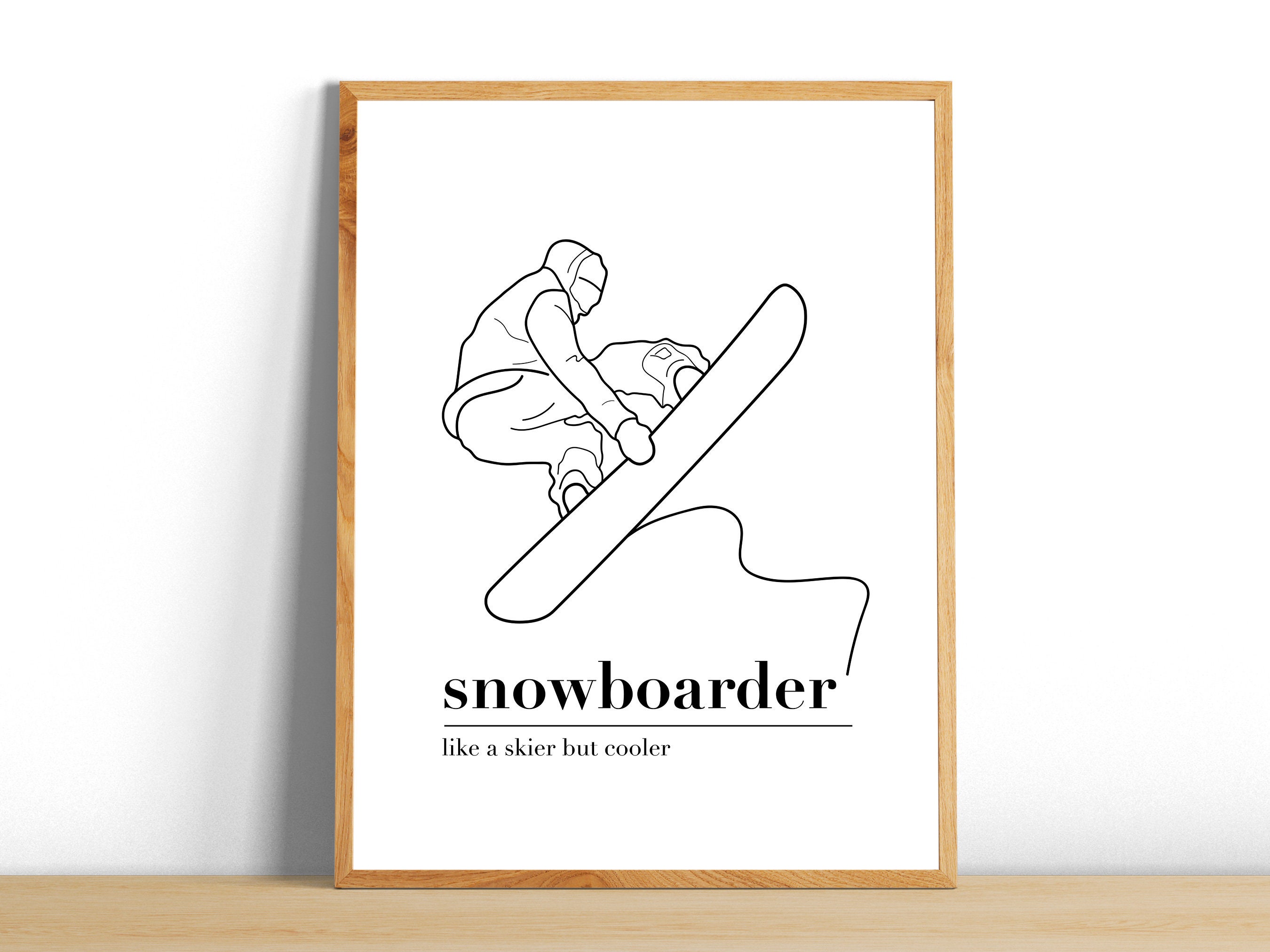 Snowboarder Definition Print Wall Art Minimalist Printable Wall Art ...