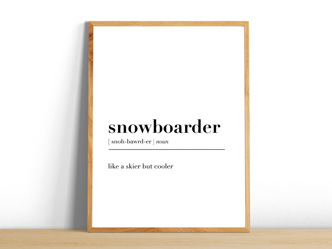 Snowboarder Definition Print Wall Art Minimalist Printable Wall Art ...