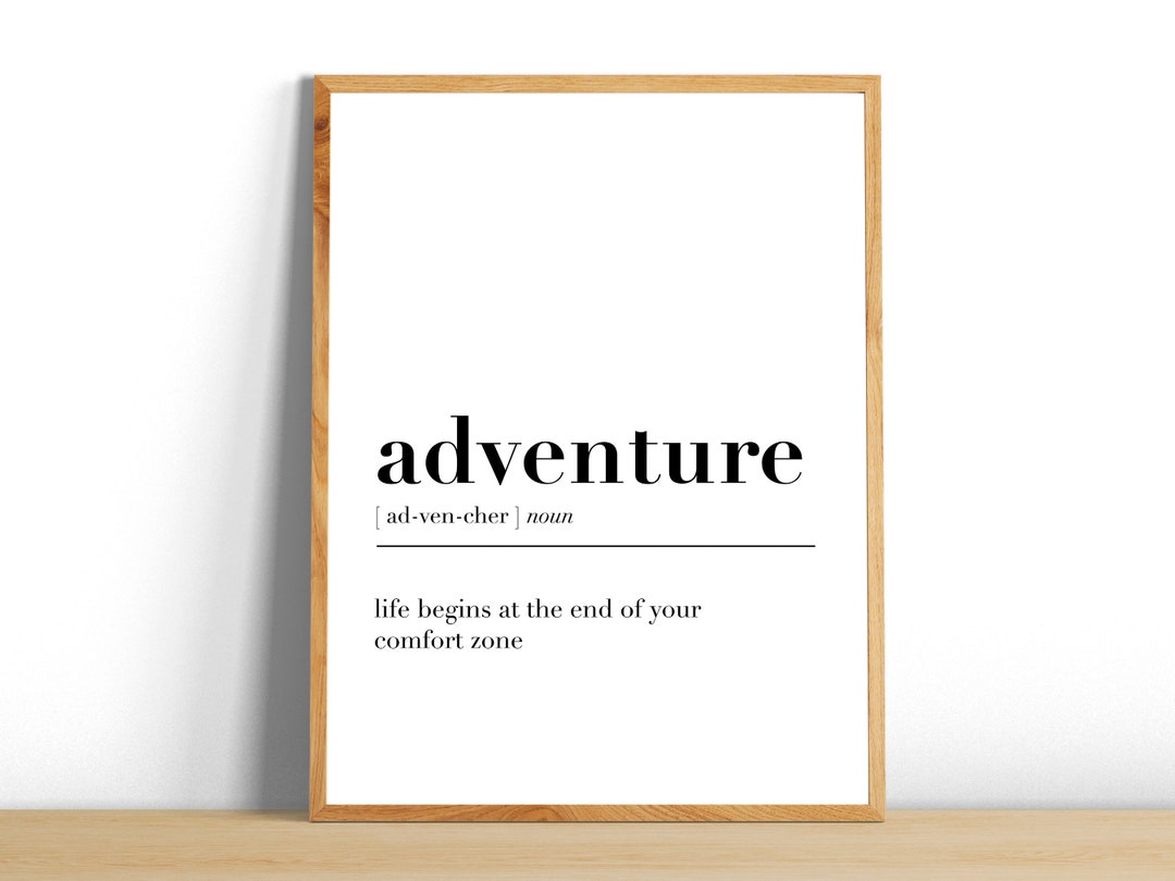 Adventure Definition Print Wall Art Minimalist Home Decor Printable ...