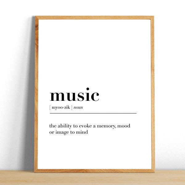 Music Definition Printable Art - Etsy