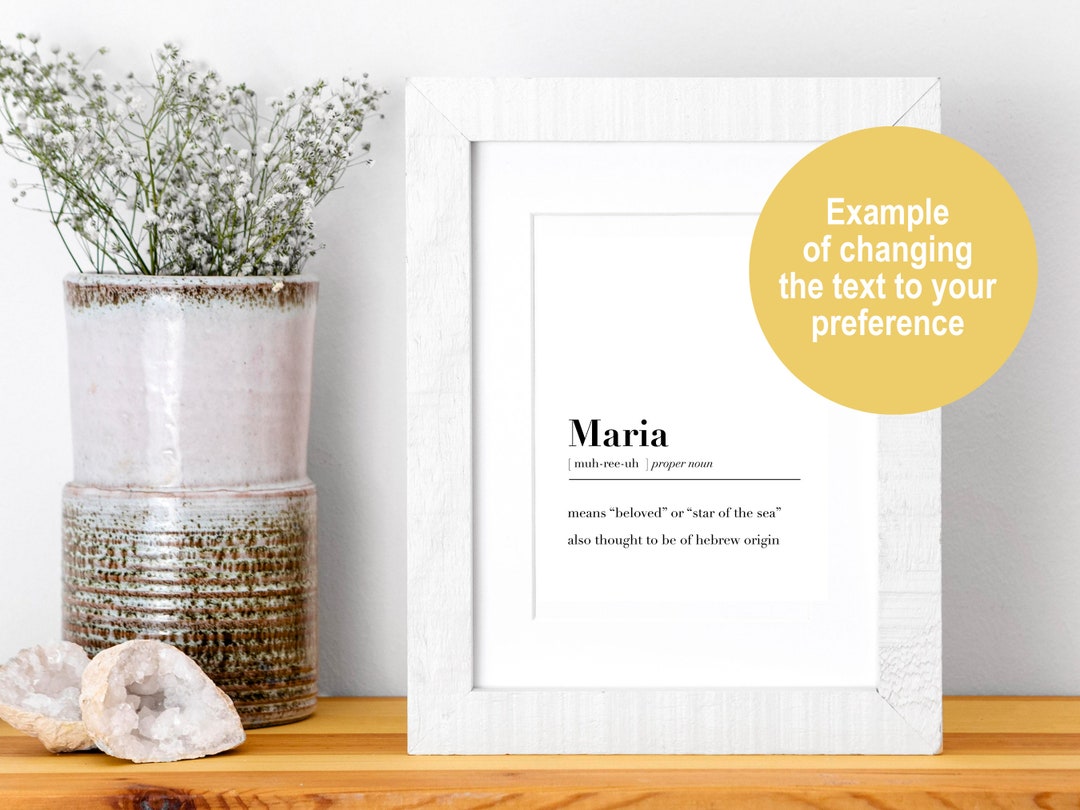 Custom Name Definition Print | Gift | Custom Name Definition Wall Art ...