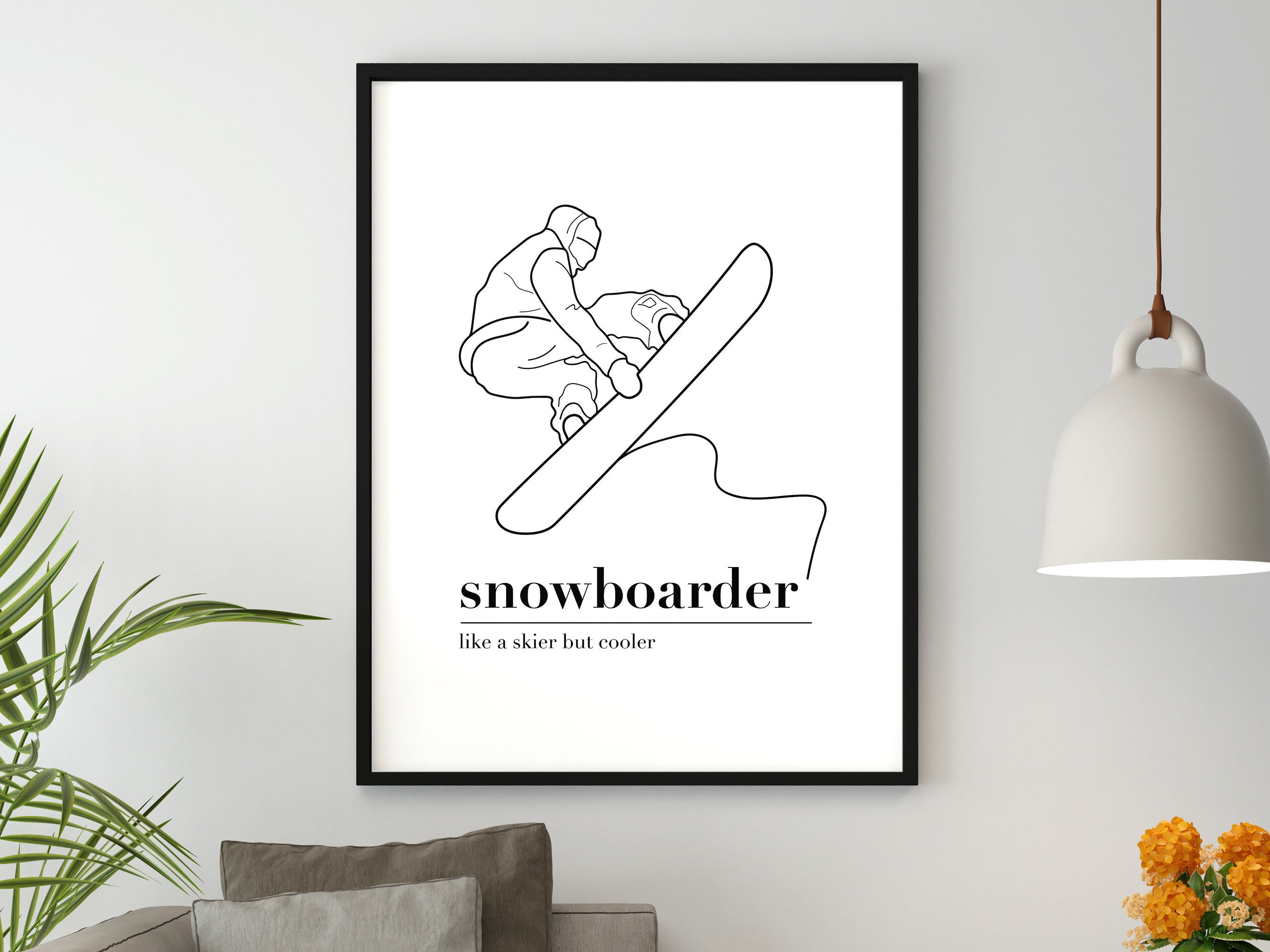 Snowboarder Definition Print Wall Art Minimalist Printable Wall Art ...