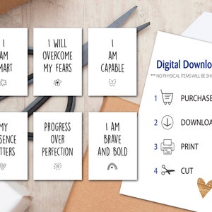 Printable Positive Affirmation Cards, Vision Board Printables, Daily ...