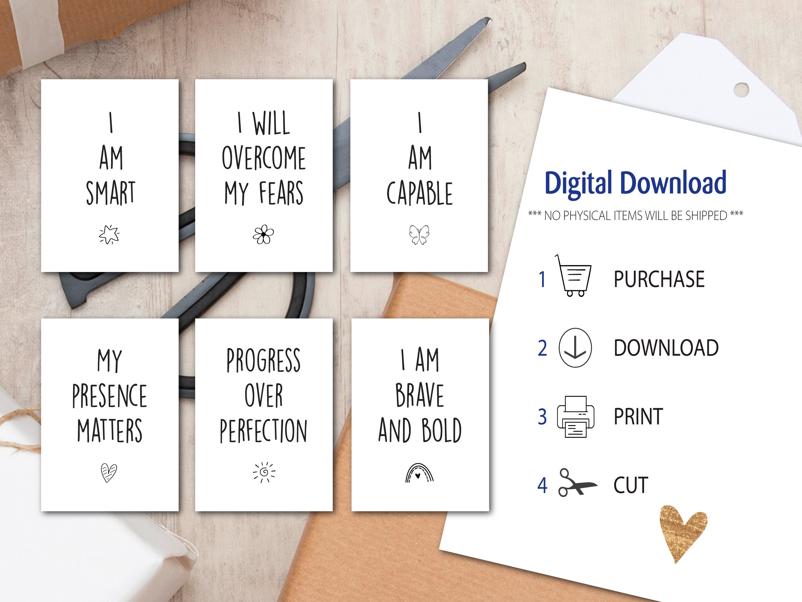 Printable Positive Affirmation Cards, Vision Board Printables, Daily ...