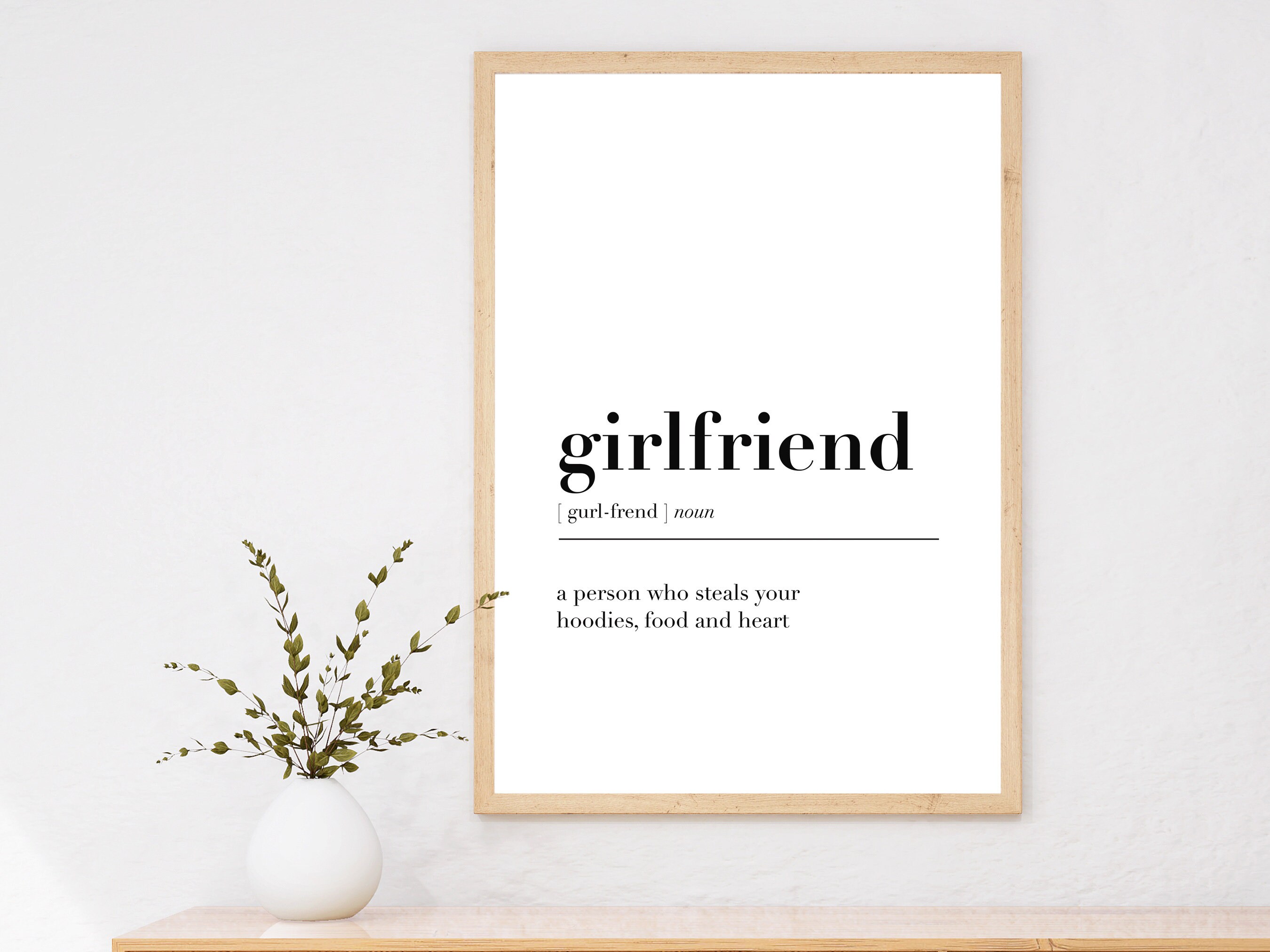Girlfriend Definition Print Wall Art Minimalist - Etsy