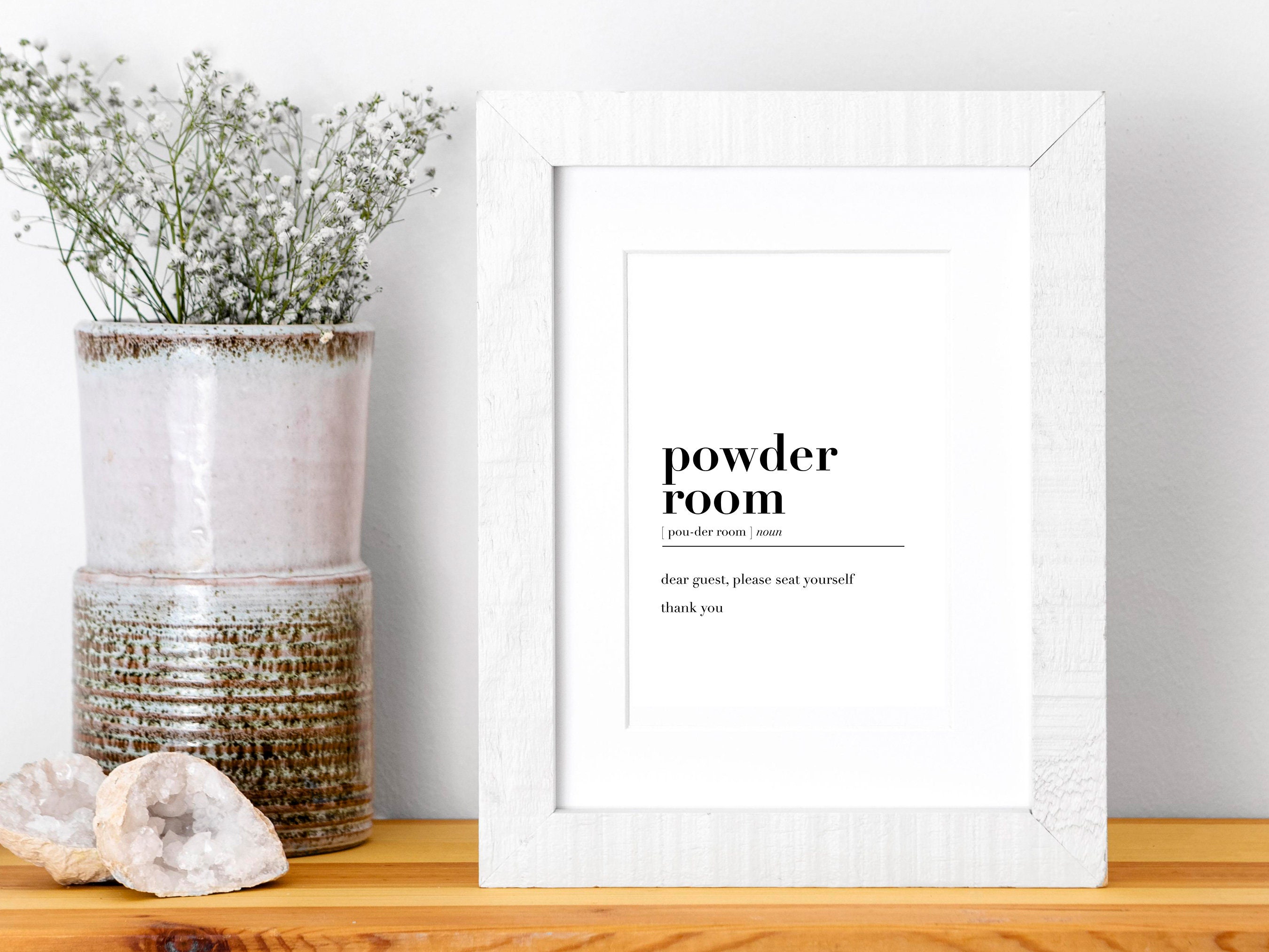 Powder Room Definition Print Printable Bathroom Sign Funny Bathroom Art ...