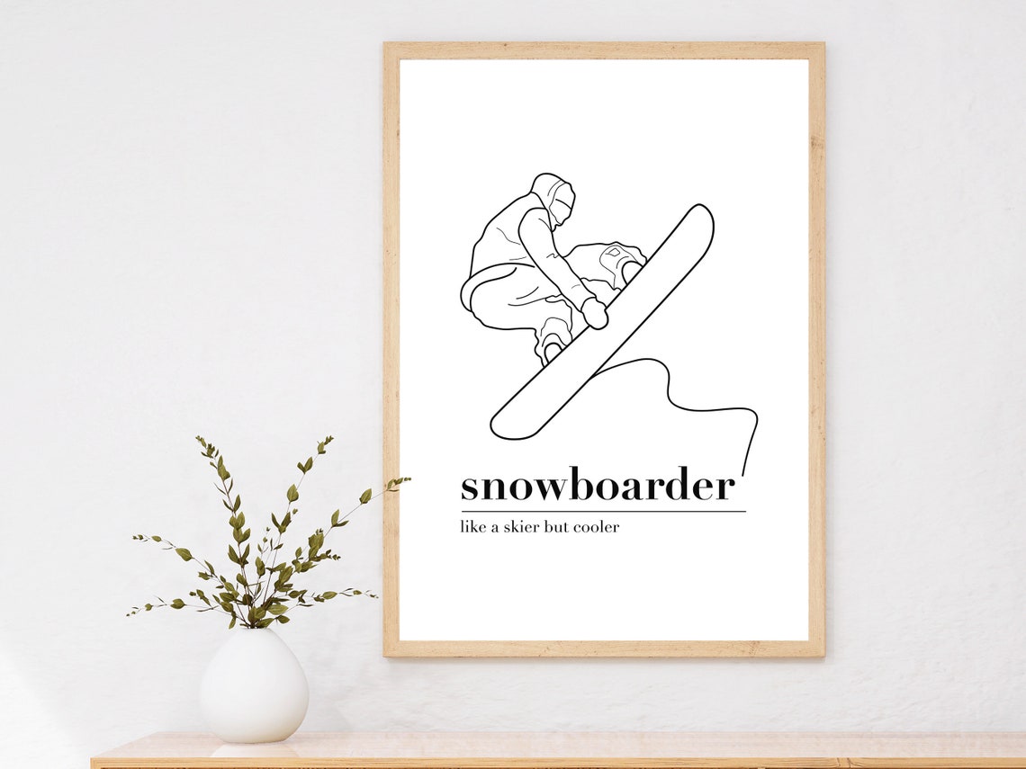 Snowboarder Definition Print Wall Art Minimalist Printable Wall Art ...