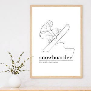 Snowboarder Definition Print Wall Art Minimalist Printable Wall Art ...