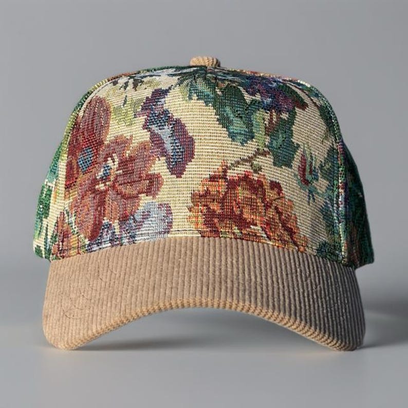 Custom Embroidered Jacquard Floral Hat, Personalized Hats - Etsy