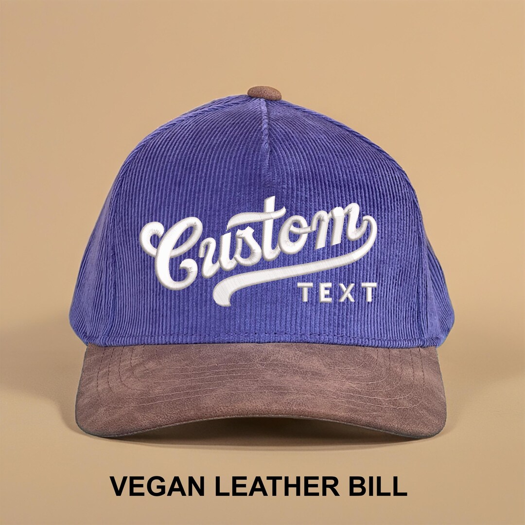 Custom Embroidered Vegan Leather Hats, Custom Hat Embroidery ...