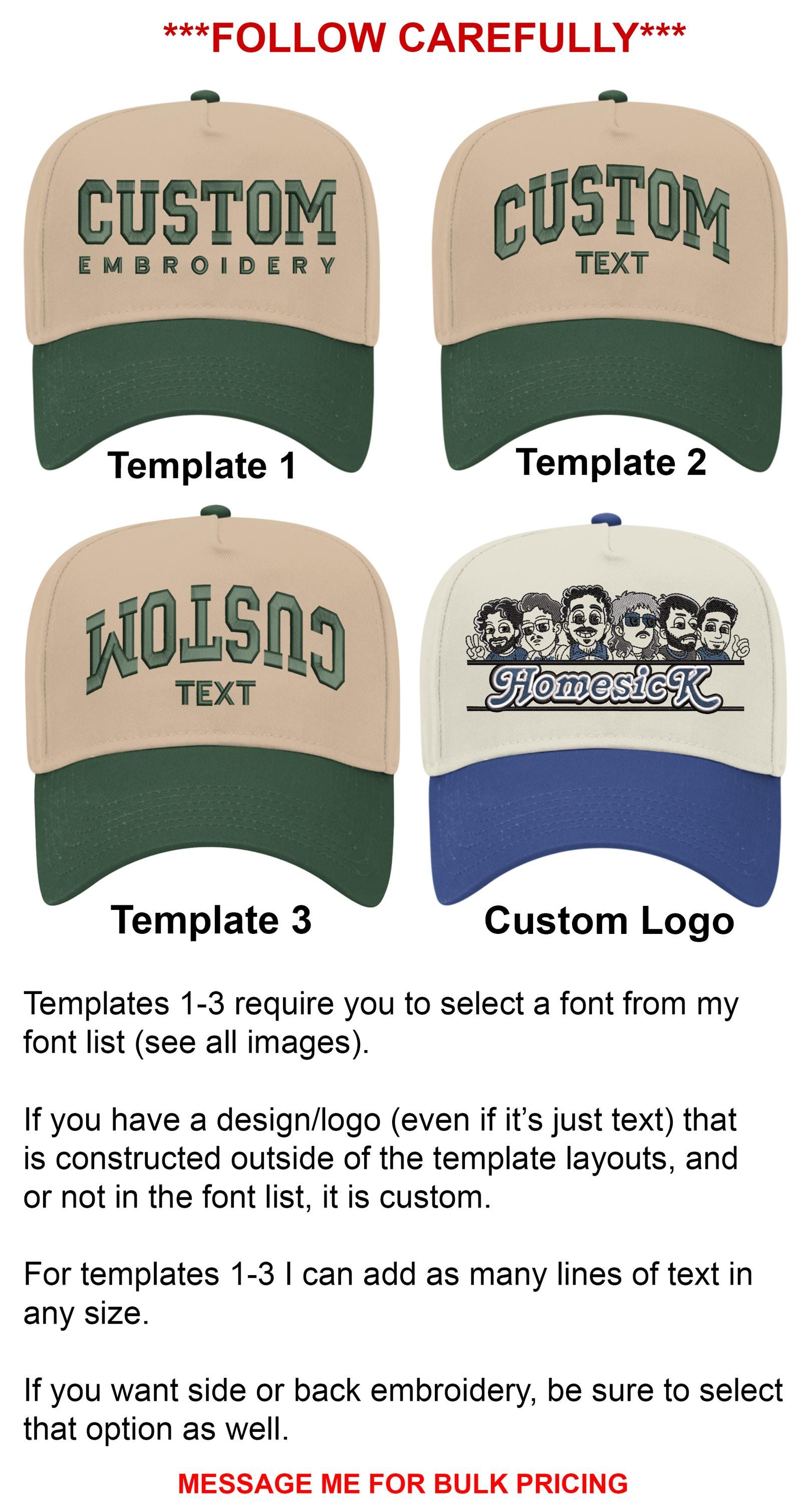 Custom Embroidered Rope Hats, Custom Hat Embroidery, Personalized Hats ...