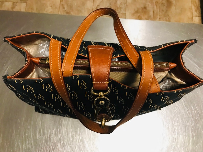 Dooney & Bourke Monogram Canvas Logo Lock Tote - Etsy