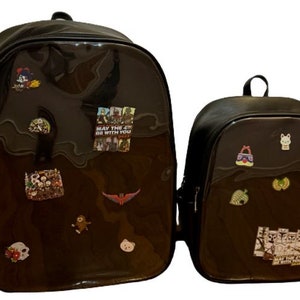 Pin Display Backpack, Luxury PU Leather Itabag Backpack, Clear Vinyl ...