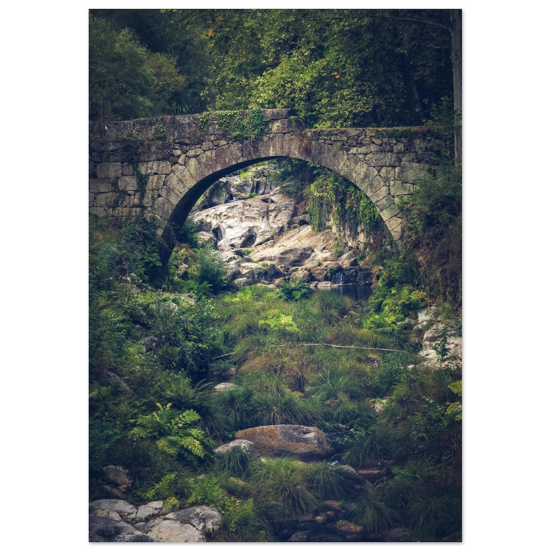Old Bridge Landscape Print: Ribeira De Pena, Portugal - Vertical Wall ...