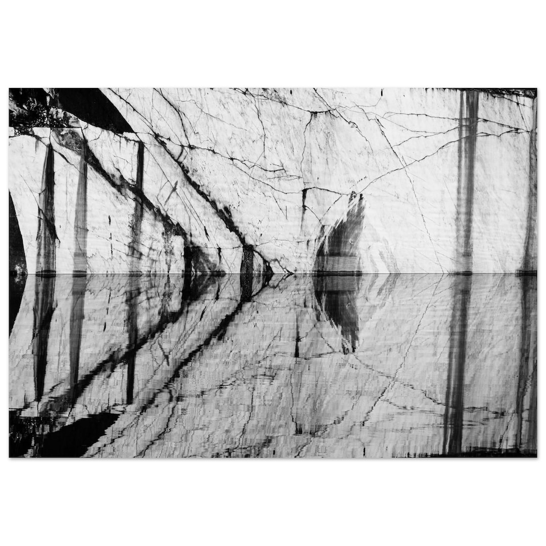 Stunning Black and White Abstract Marble Quarry Poster - Art in Light ...
