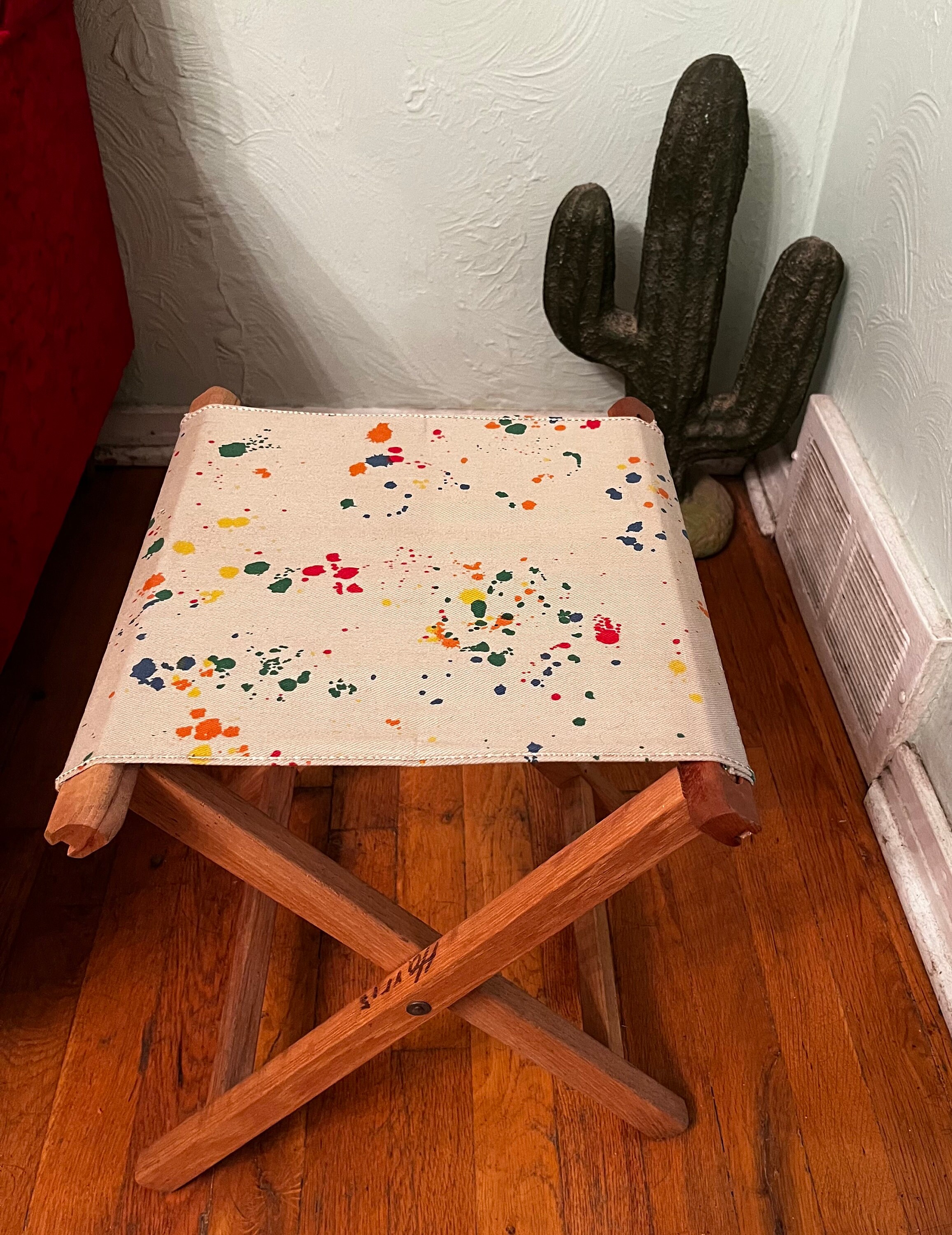 Vintage Paint Splatter Camp Stool - Etsy