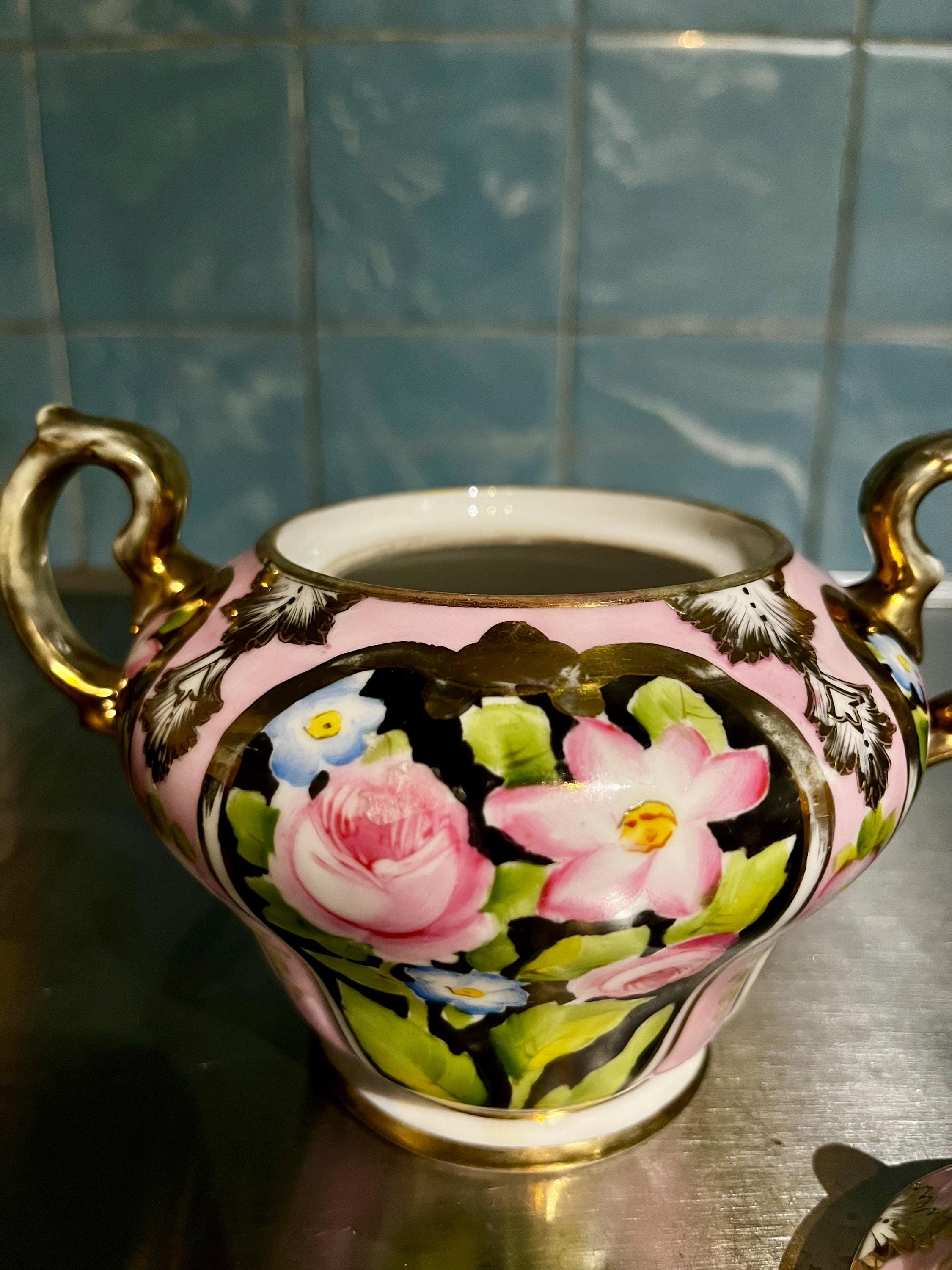 1920s Sugar Vessel With Roses Nippon Hand Painted - Etsy