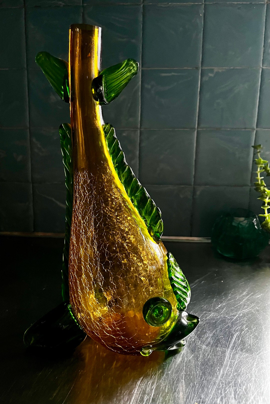 1968 Nello Gori Orvieto Blown Glass Fish Wine Decanter - Etsy