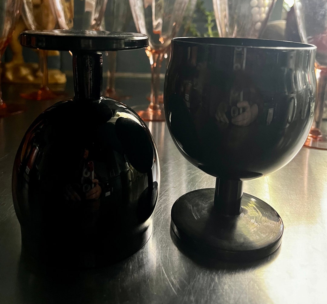 Set of BLOCK Black Capers Amethyst Tulip Goblets - Etsy