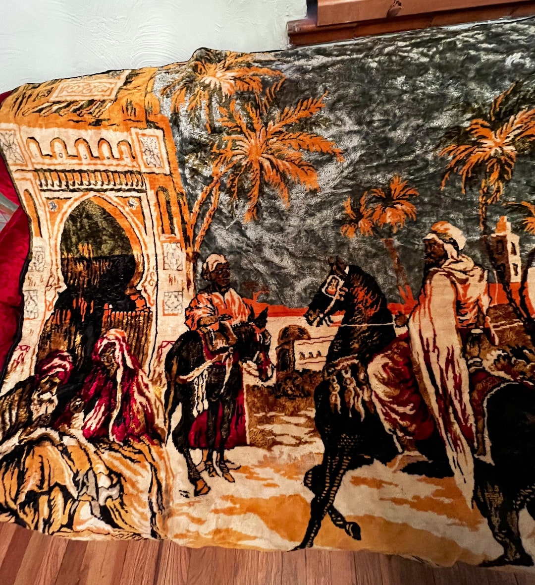 Vintage! Large Arabian Tapestry 68” X 46” - Etsy