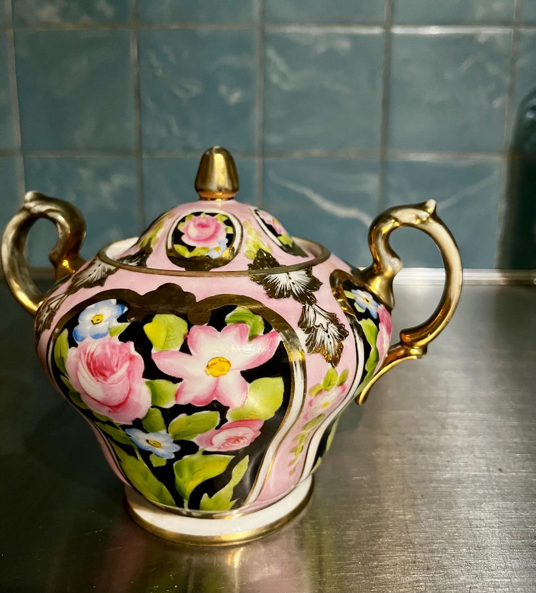 1920s Sugar Vessel With Roses Nippon Hand Painted - Etsy