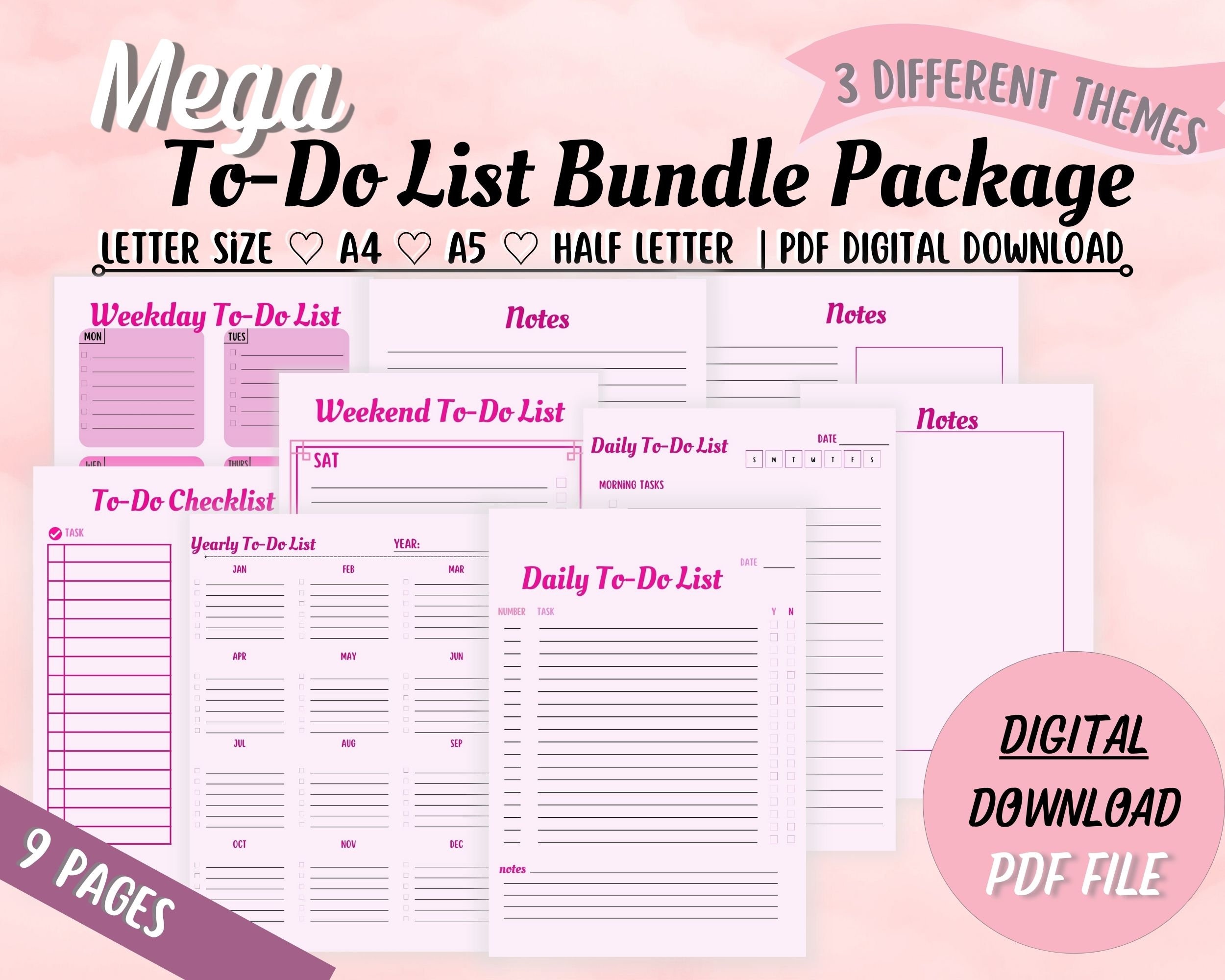 Printable to Do List, Digital to Do List, Minimalist Digital Planner ...