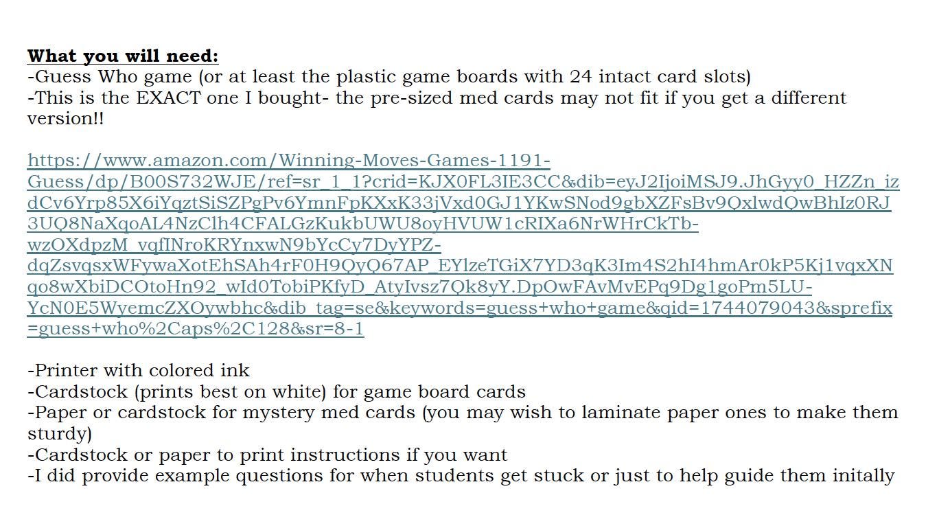 OB Med Who- Guess Who? Game for Maternal-neonatal Health Clinical ...