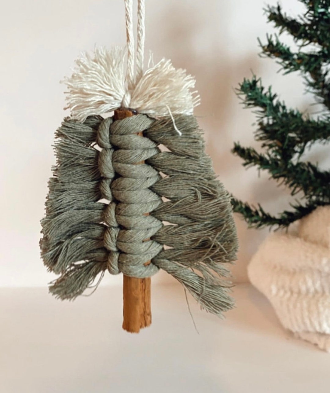 Cinnamon Stick Macrame Christmas Tree Ornaments - Etsy