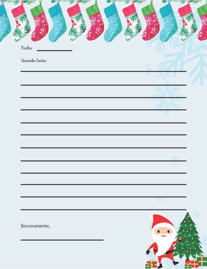 10 Printable Spanish Santa Letters for Kids - Etsy
