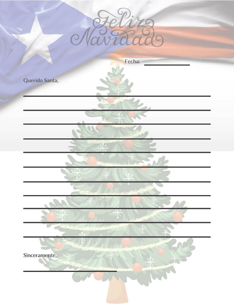 10 Printable Spanish Santa Letters for Kids - Etsy